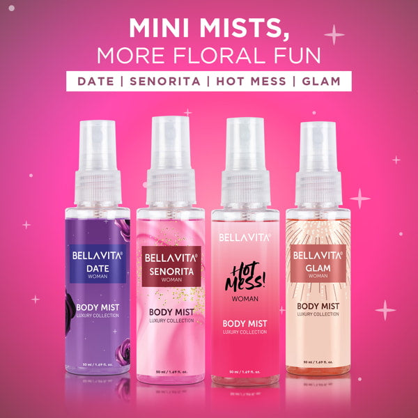 Travel-Size Body Mist Gift Set: Best Body Mist for Women - 4 x 50ml I ...