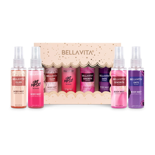 Travel-Size Body Mist Gift Set: Best Body Mist for Women - 4 x 50ml I ...