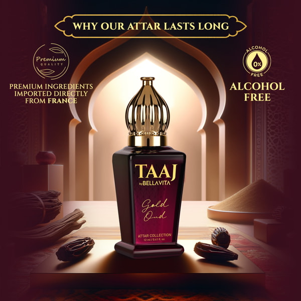 Taaj Gold Oud Attar 12ml | Luxurious Ittar for Men and Women | Bella ...
